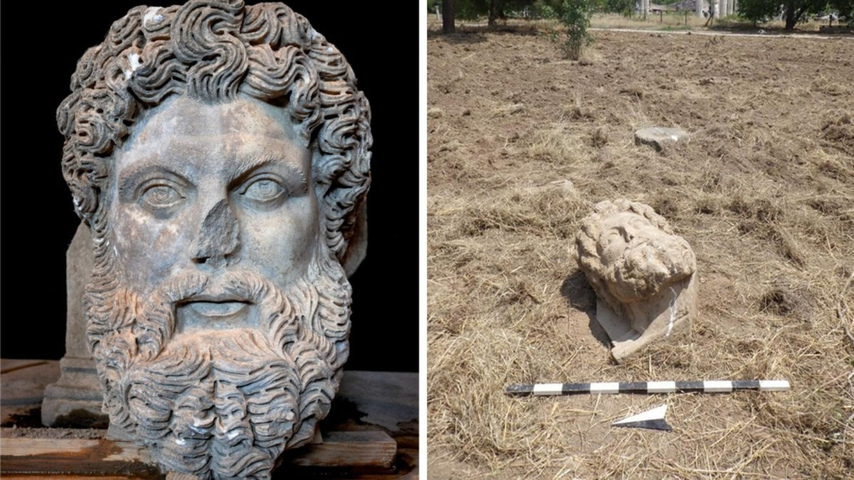 Aydın'daki Kazı Çalışmalarında Devasa Zeus Kafası Bulundu